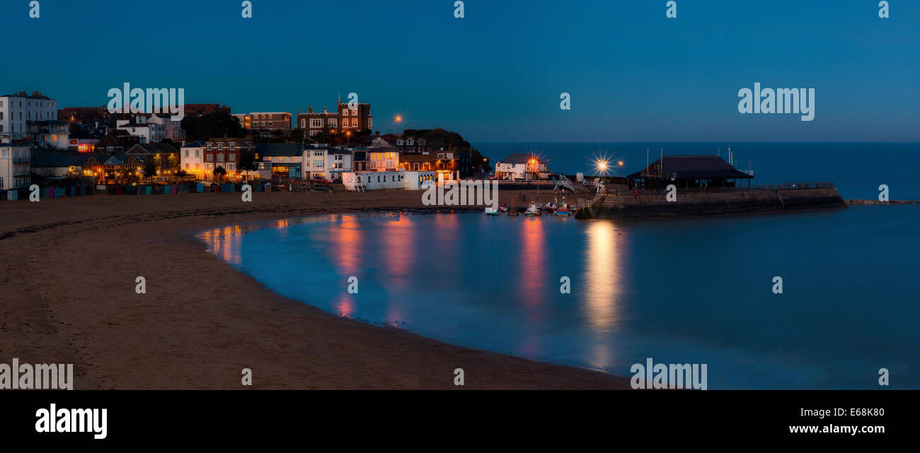 Broadstairs Harbour and Pier at Night Stock Photo - Alamy