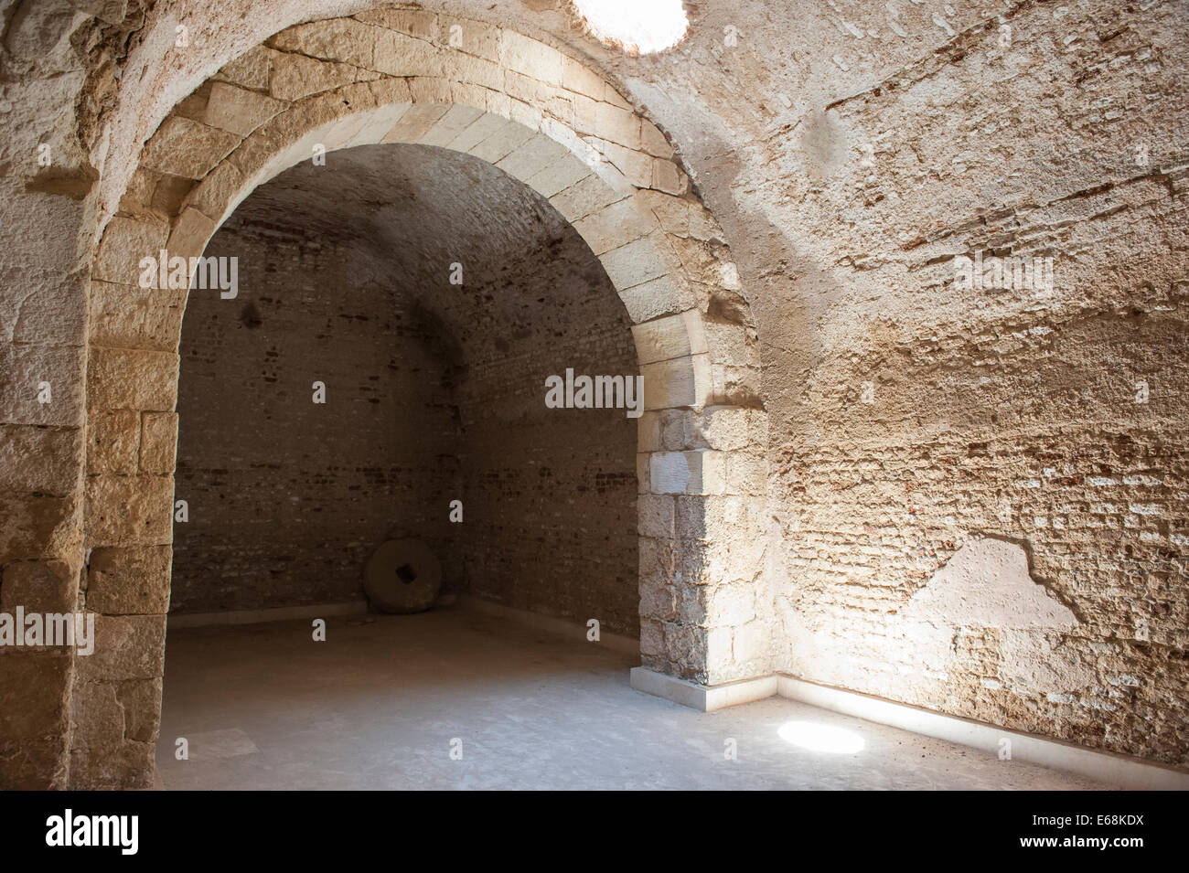 Interior structure of an ancient old roman cistern in ottoman fort at ...