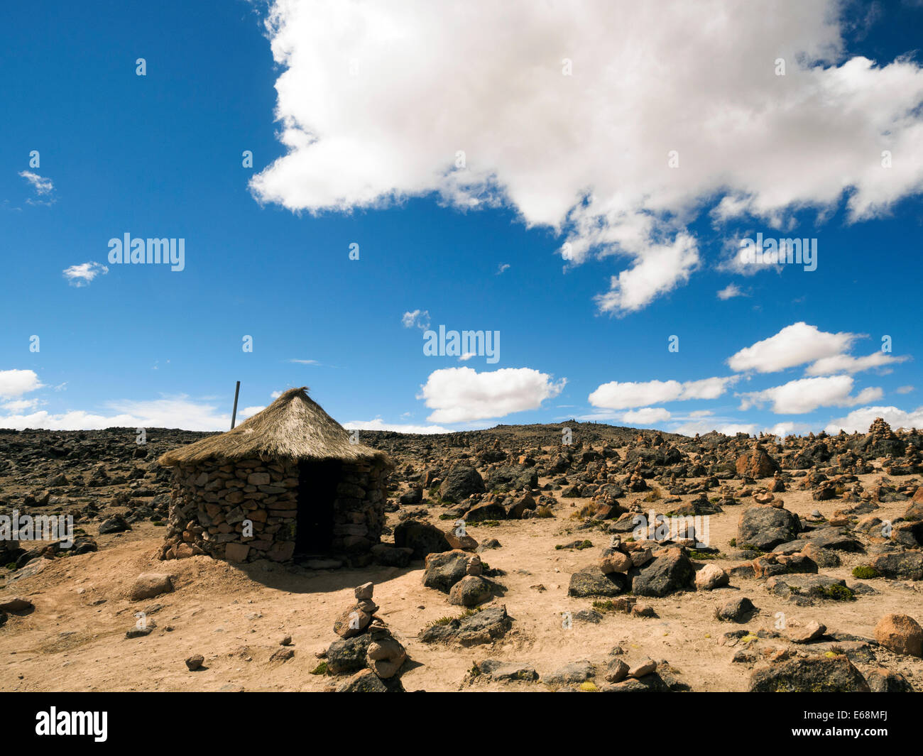 Toilet near the mirador "Los Andes" or "Patapampa" Pass at 4910 meters ...