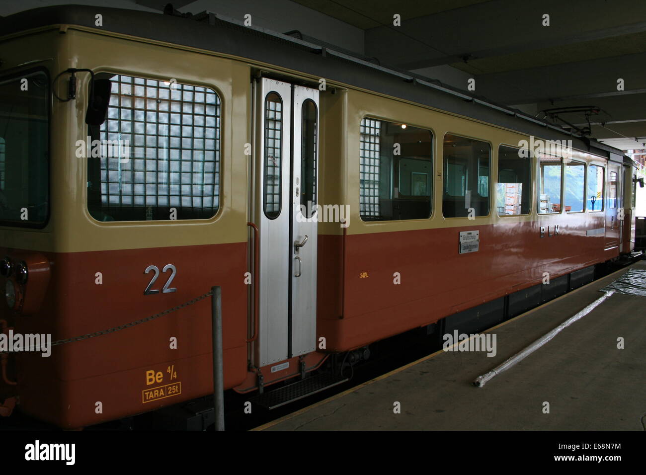Mountain train in Murren, Shilthorn, Switzerland Stock Photo - Alamy