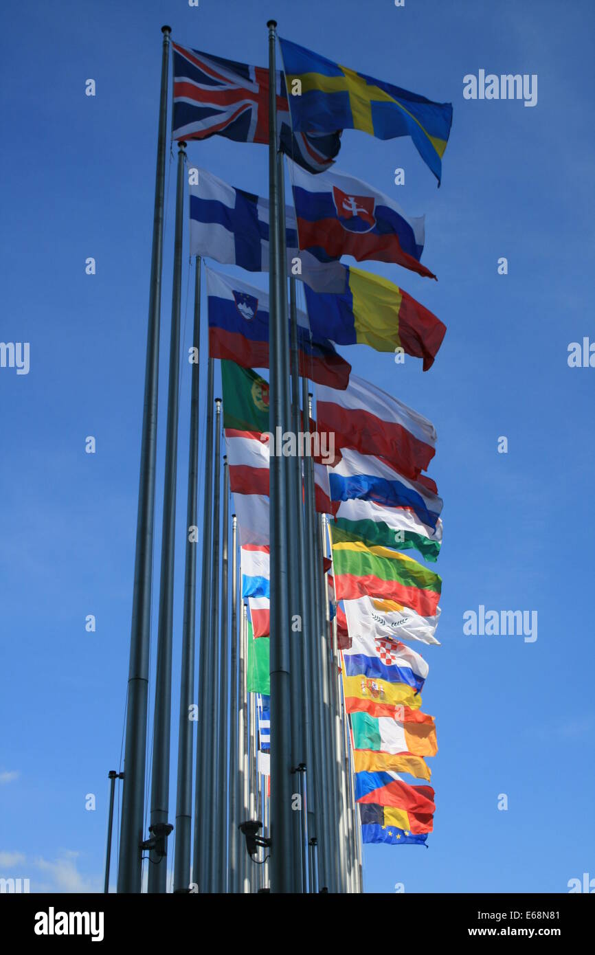 Waving european flags hi-res stock photography and images - Alamy