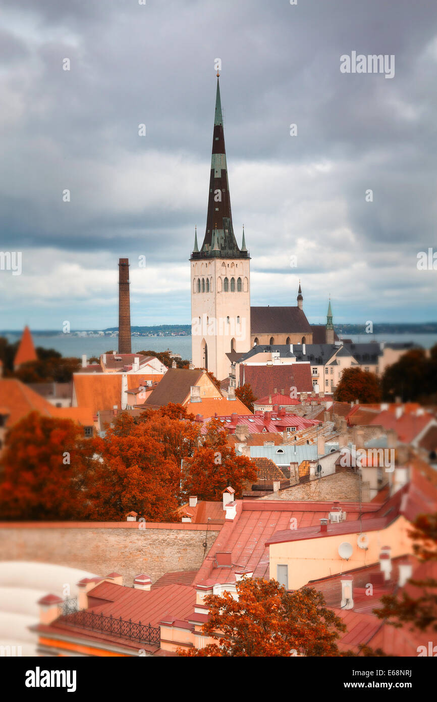 Tallinn autumn tilt-shift Stock Photo - Alamy