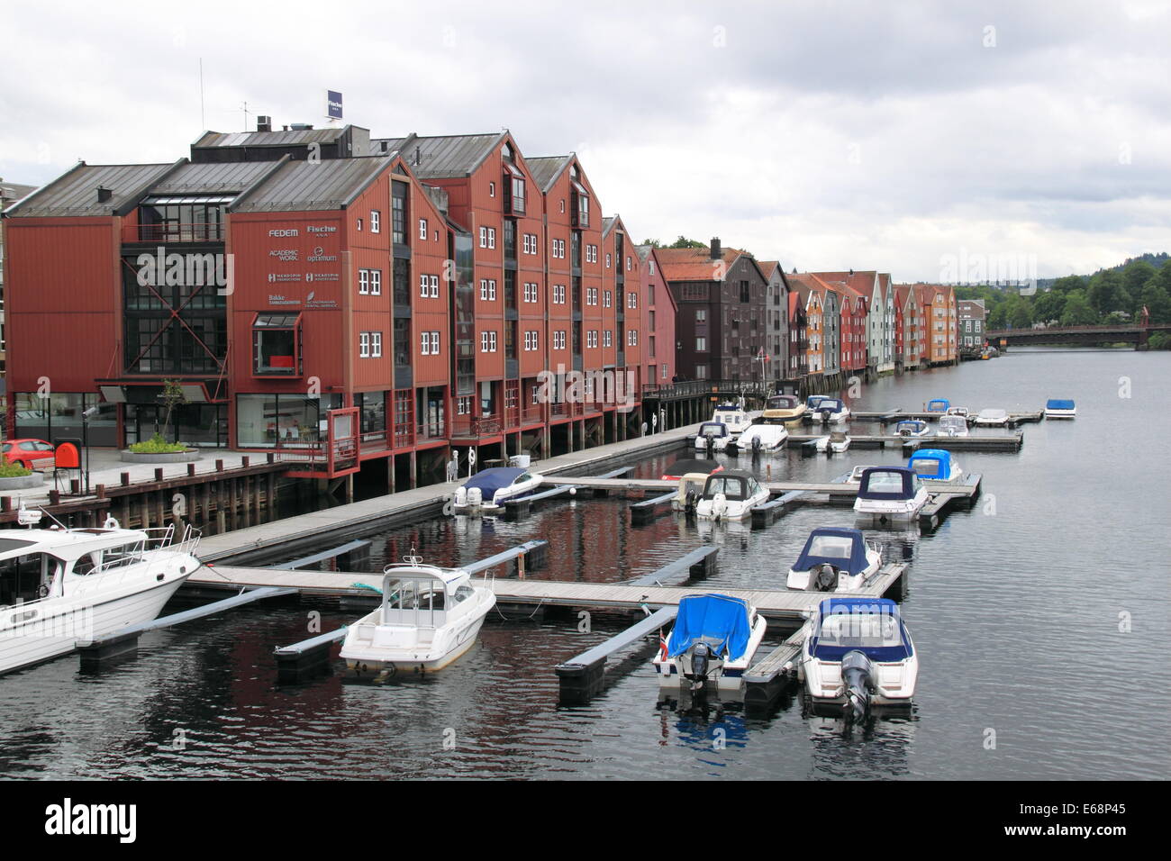 Bryggene waterfront warehouses, Nygata, Bakklandet, Trondheim, Sør ...