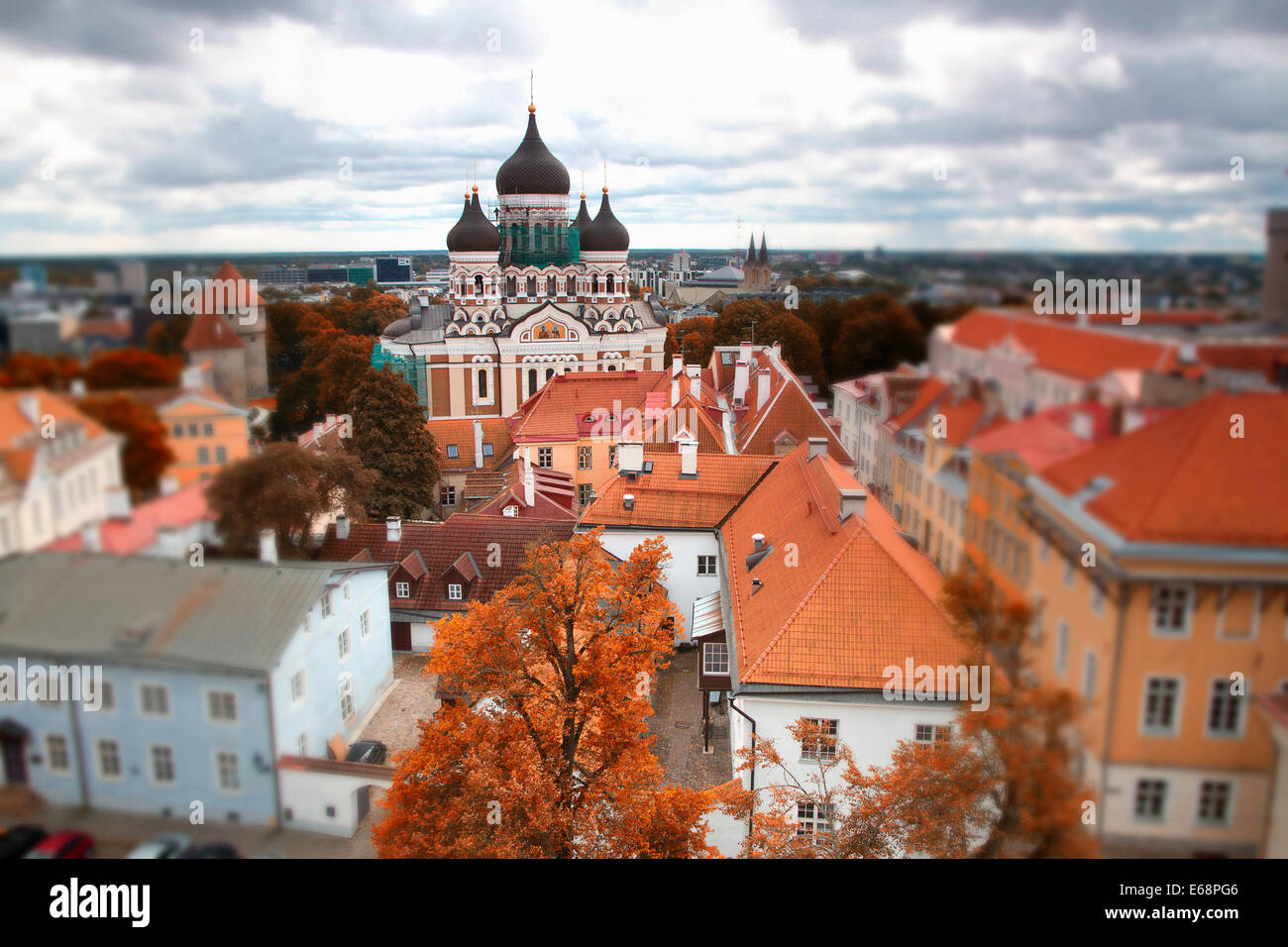 Tallinn autumn tilt-shift Stock Photo - Alamy