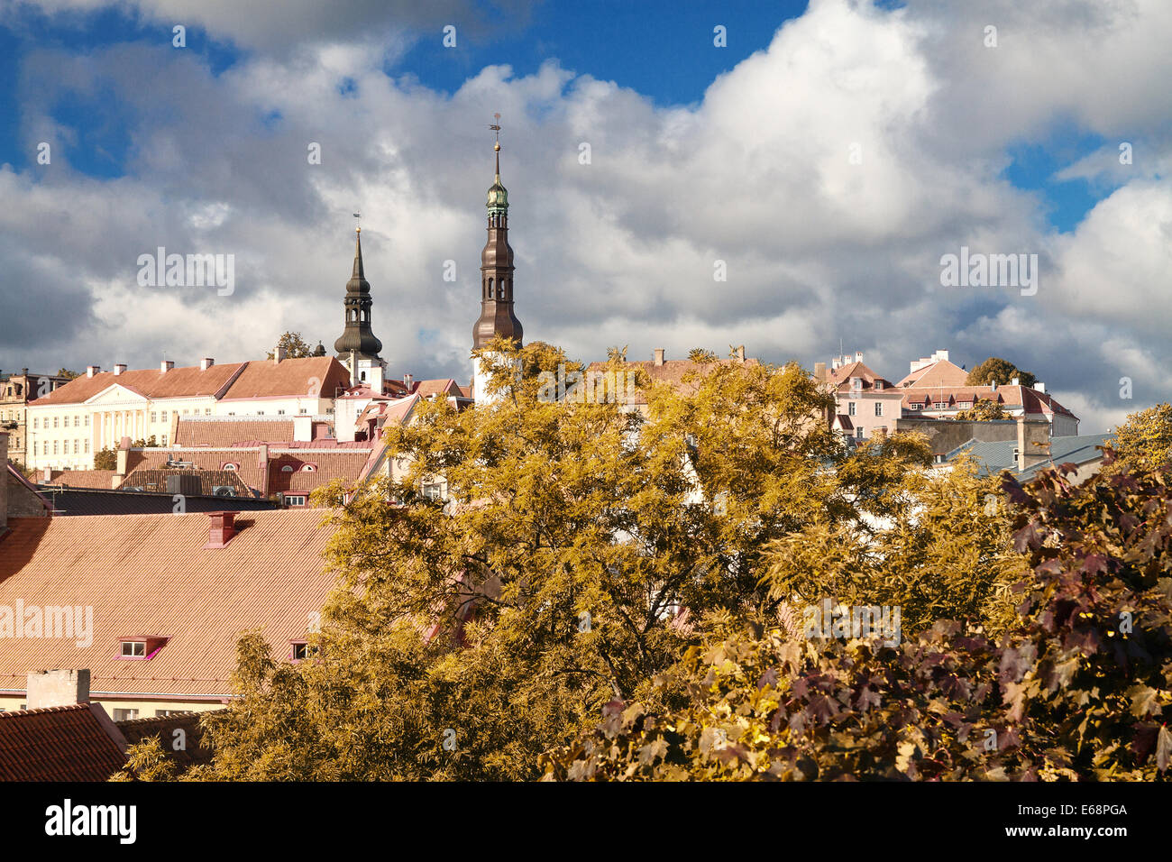 Tallinn city street in autumn Stock Photo - Alamy