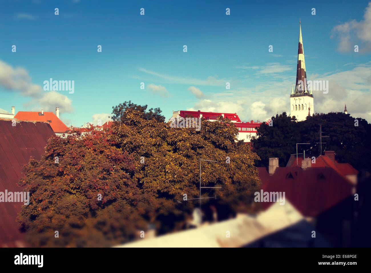 Tallinn city street in autumn Stock Photo - Alamy
