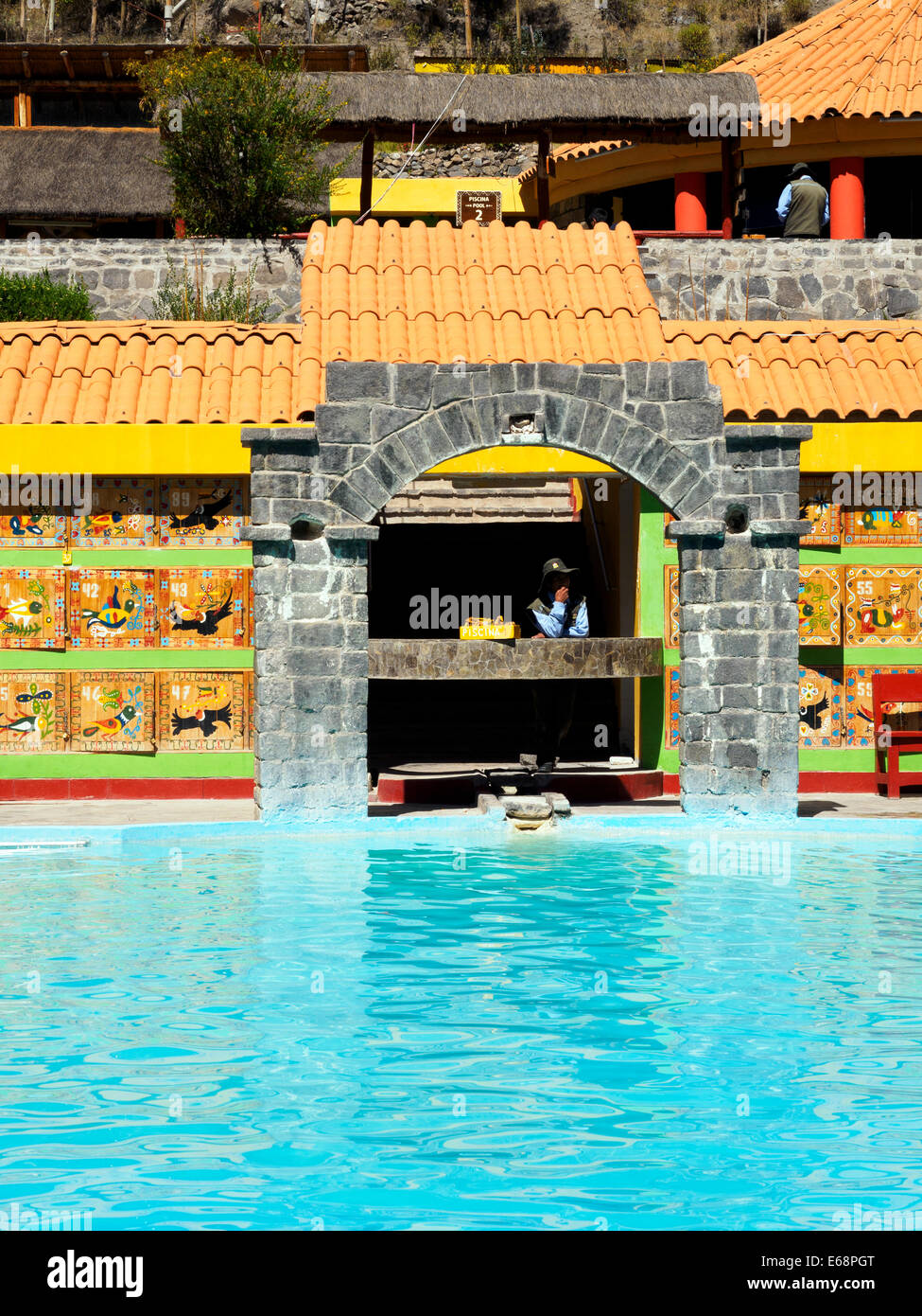 One of the three hot swimming pool in the thermal bath of "La Calera ...