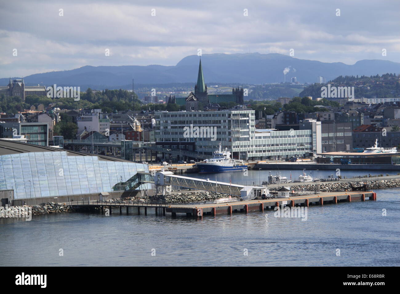 Cruise Quay and Pirbadet Indoor Water Park, Trondheim harbour, Brattøra ...