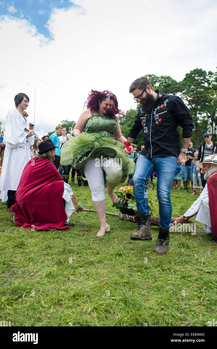 A druid wedding ceremony at Green Man Festival 2014, UK Stock Photo - Alamy