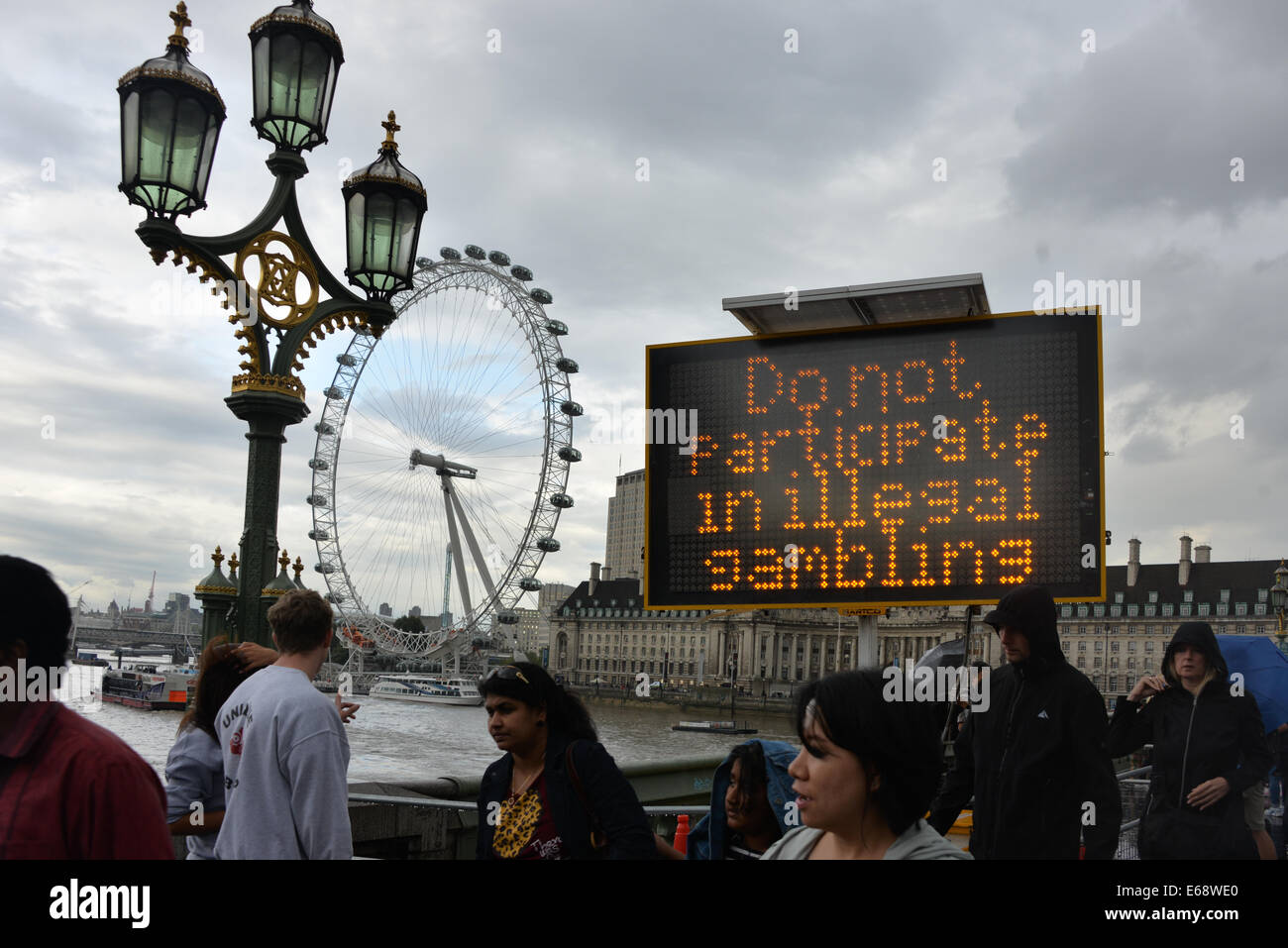 London, UK. 18th Aug, 2014. A sign written "Do not participate in ...