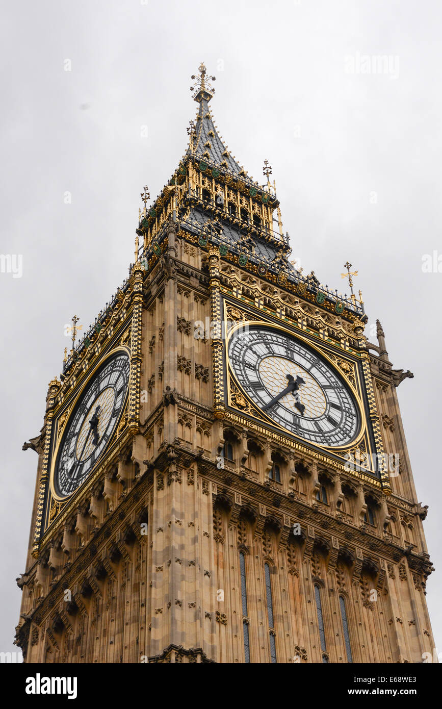 London,England, 18th August 2014 The Big Ben : British weather rain ...