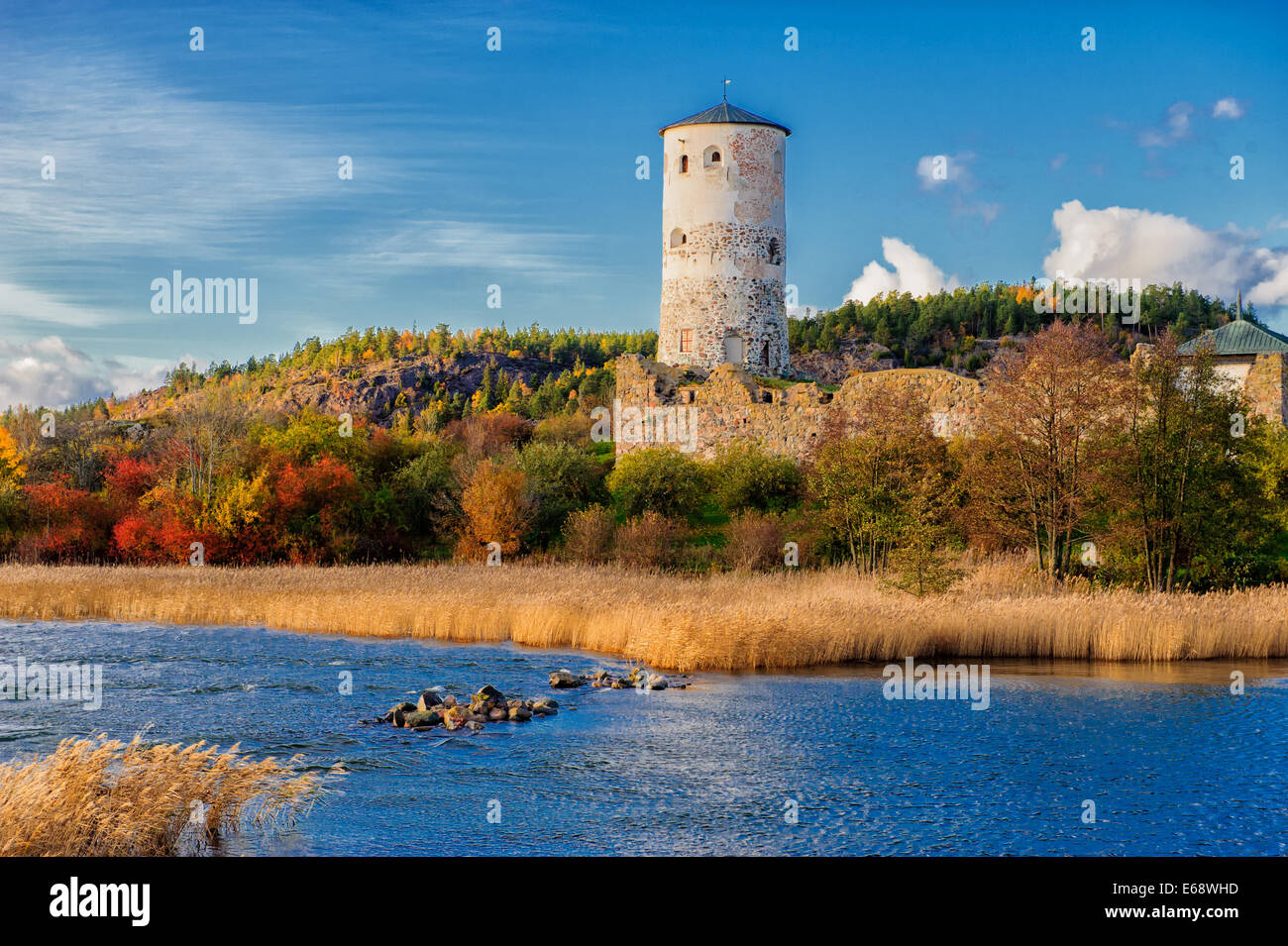 Autumn ar Stegeborg Castle. Stegeborg is a famous castle ruin in Sweden ...