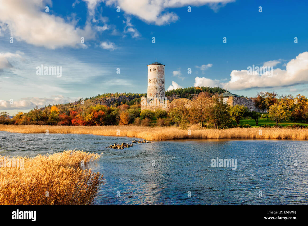 Autumn ar Stegeborg Castle. Stegeborg is a famous castle ruin in Sweden ...