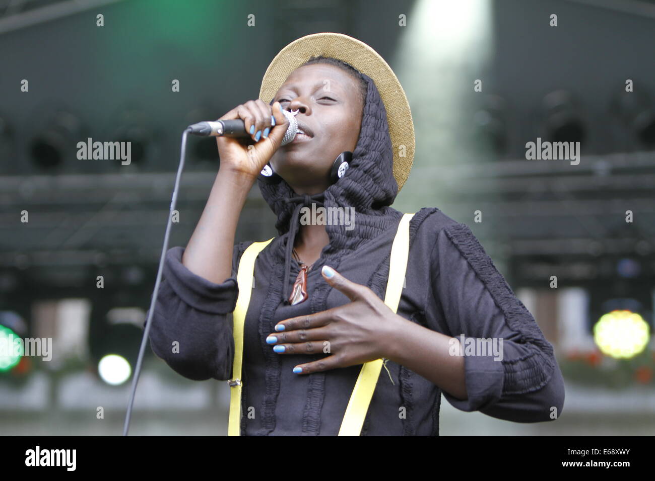 Worms, Germany. 16th August 2014. Singer Jaqee is pictured performing ...