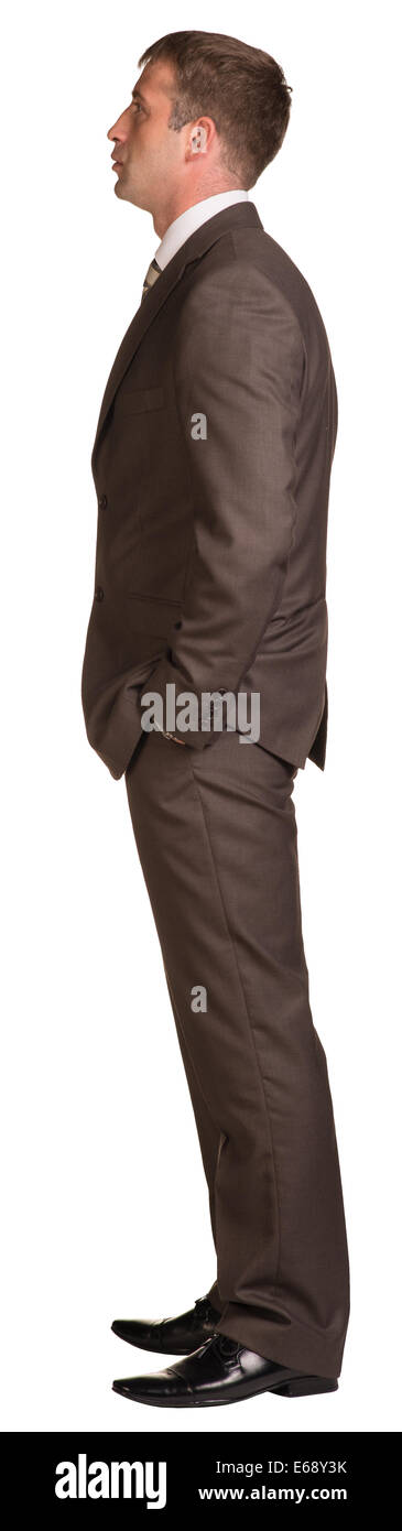 Businessman stands in half-turn Stock Photo - Alamy