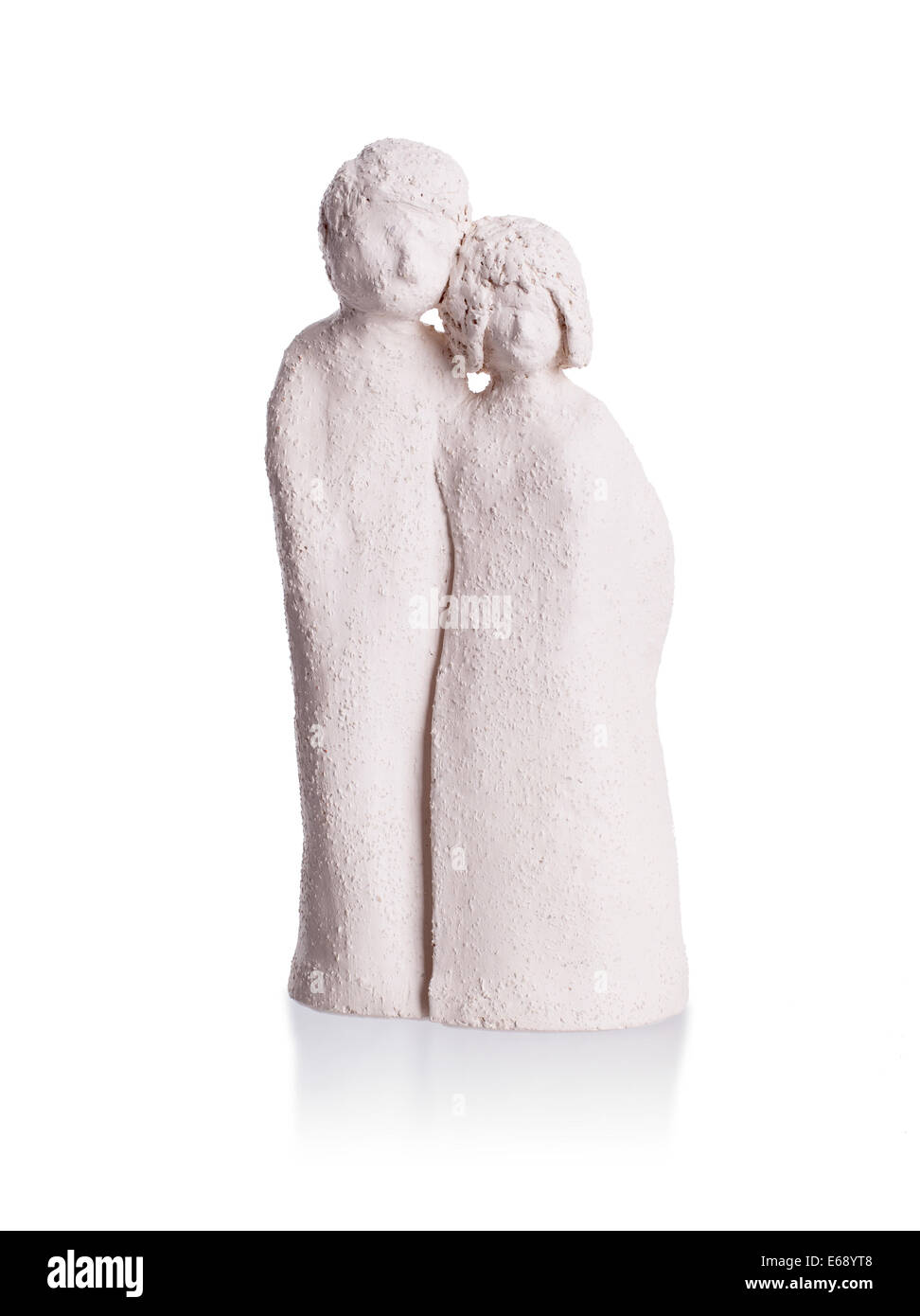 Clay statue of a couple, isolated on white Stock Photo - Alamy