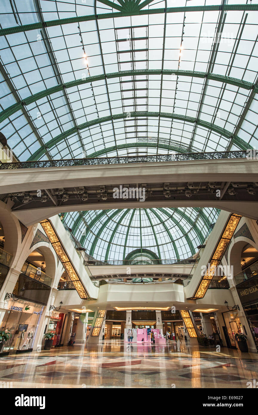 Glass atrium shops stores retail in Mall of the Emirates, Dubai, United ...