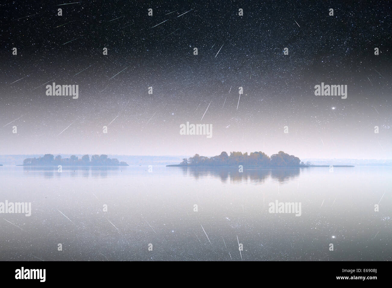 fog over the sea and the island.Elements of this image furnished by ...