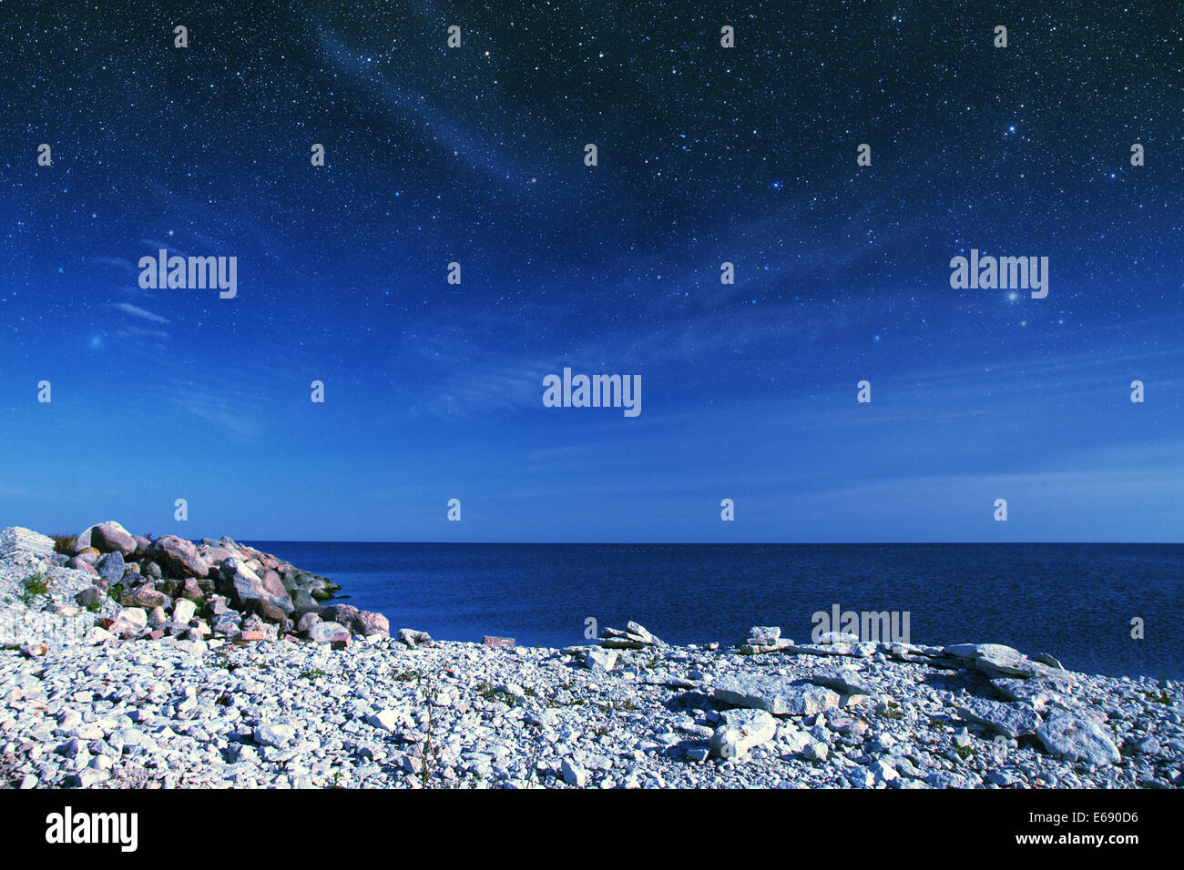 night at sea. Elements of this image furnished by NASA Stock Photo - Alamy