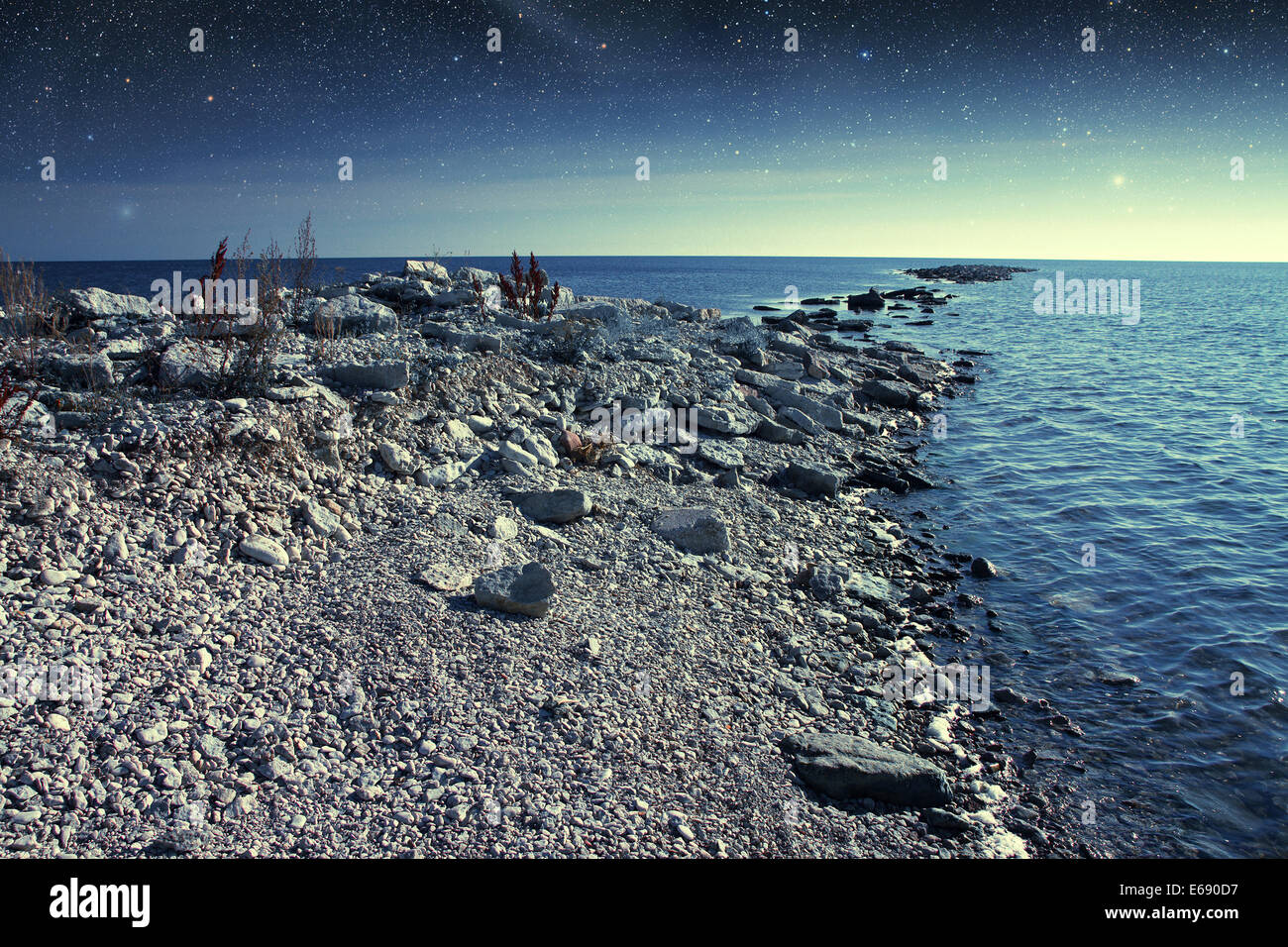 night at sea. Elements of this image furnished by NASA Stock Photo - Alamy