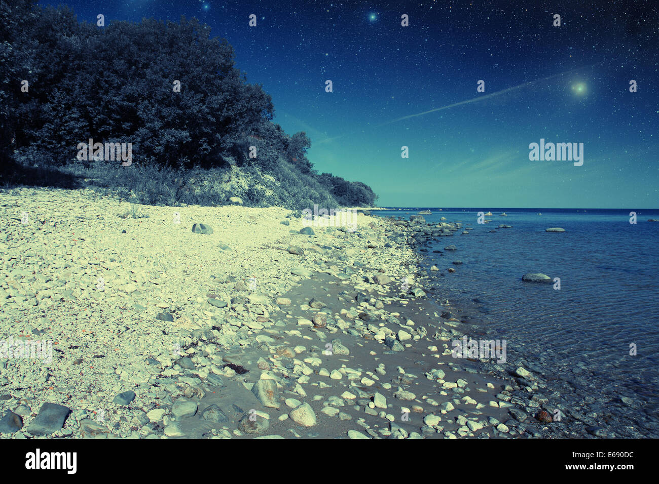 night at sea. Elements of this image furnished by NASA Stock Photo - Alamy