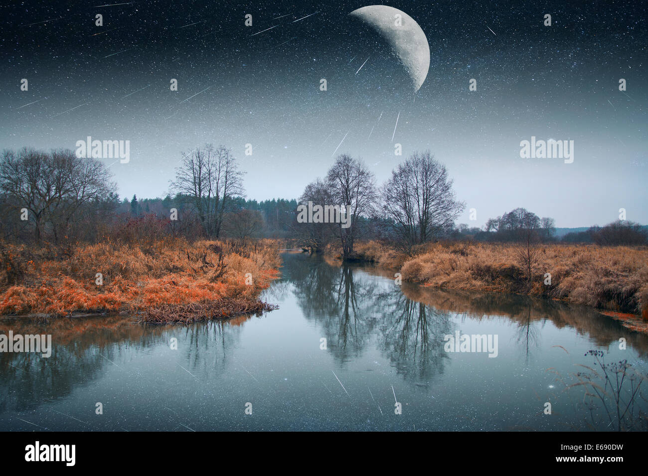 mystical landscape of the moon. Elements of this image furnished by ...