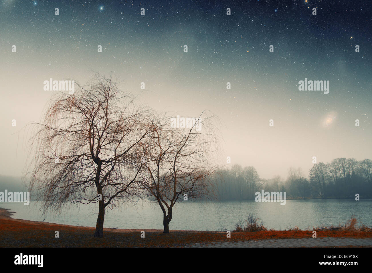 night fog .Elements of this image furnished by NASA Stock Photo - Alamy