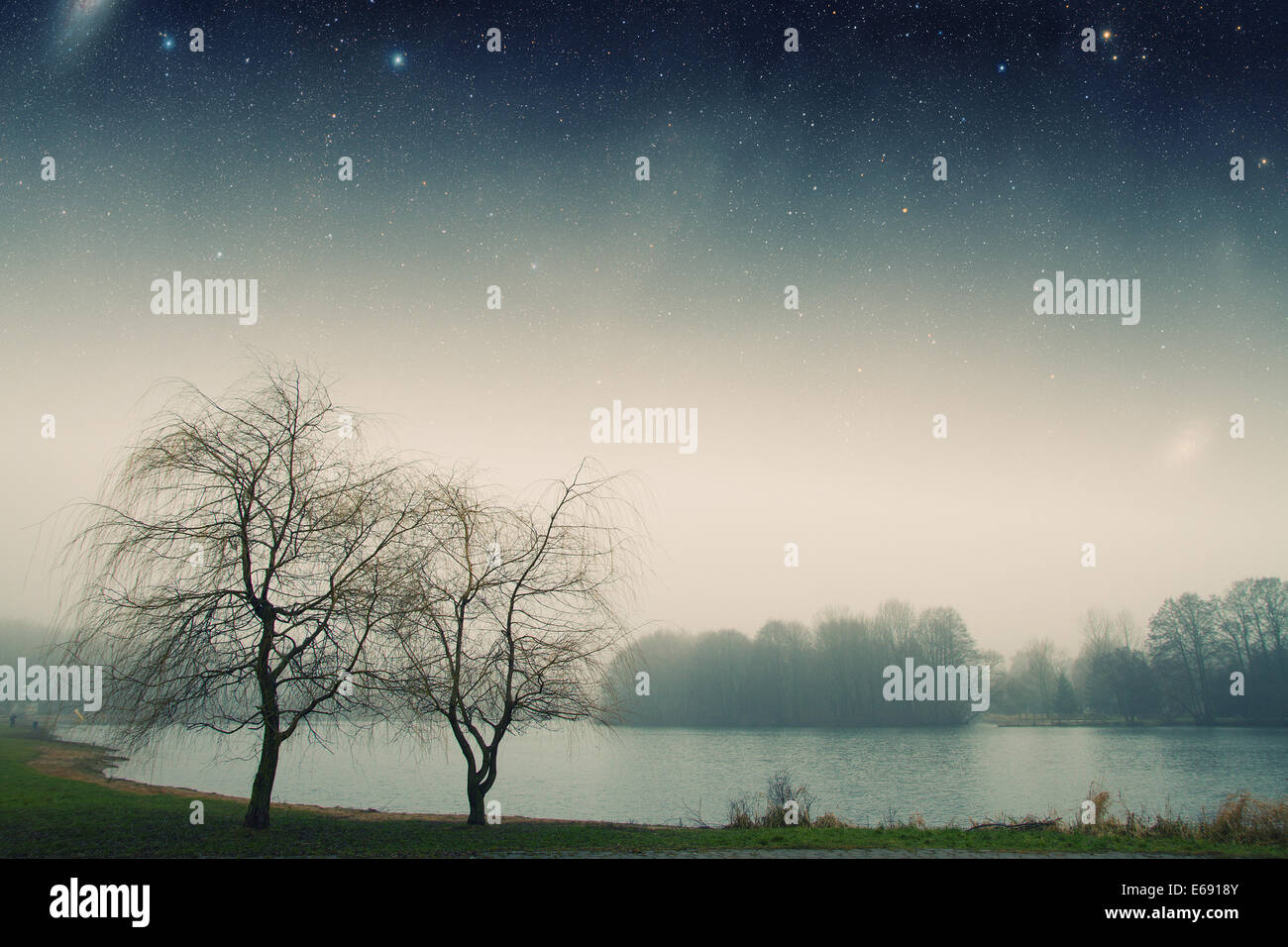 night fog .Elements of this image furnished by NASA Stock Photo - Alamy