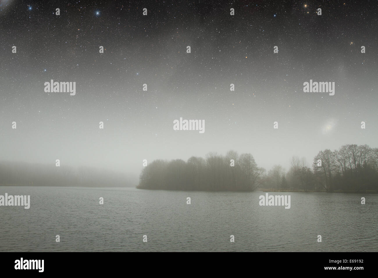 night fog .Elements of this image furnished by NASA Stock Photo - Alamy