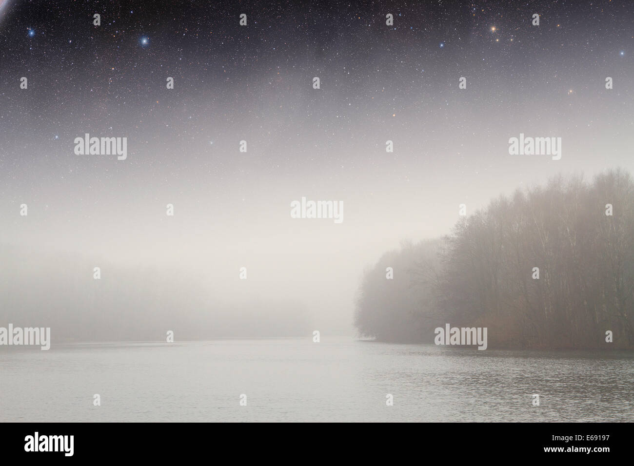 night fog .Elements of this image furnished by NASA Stock Photo - Alamy