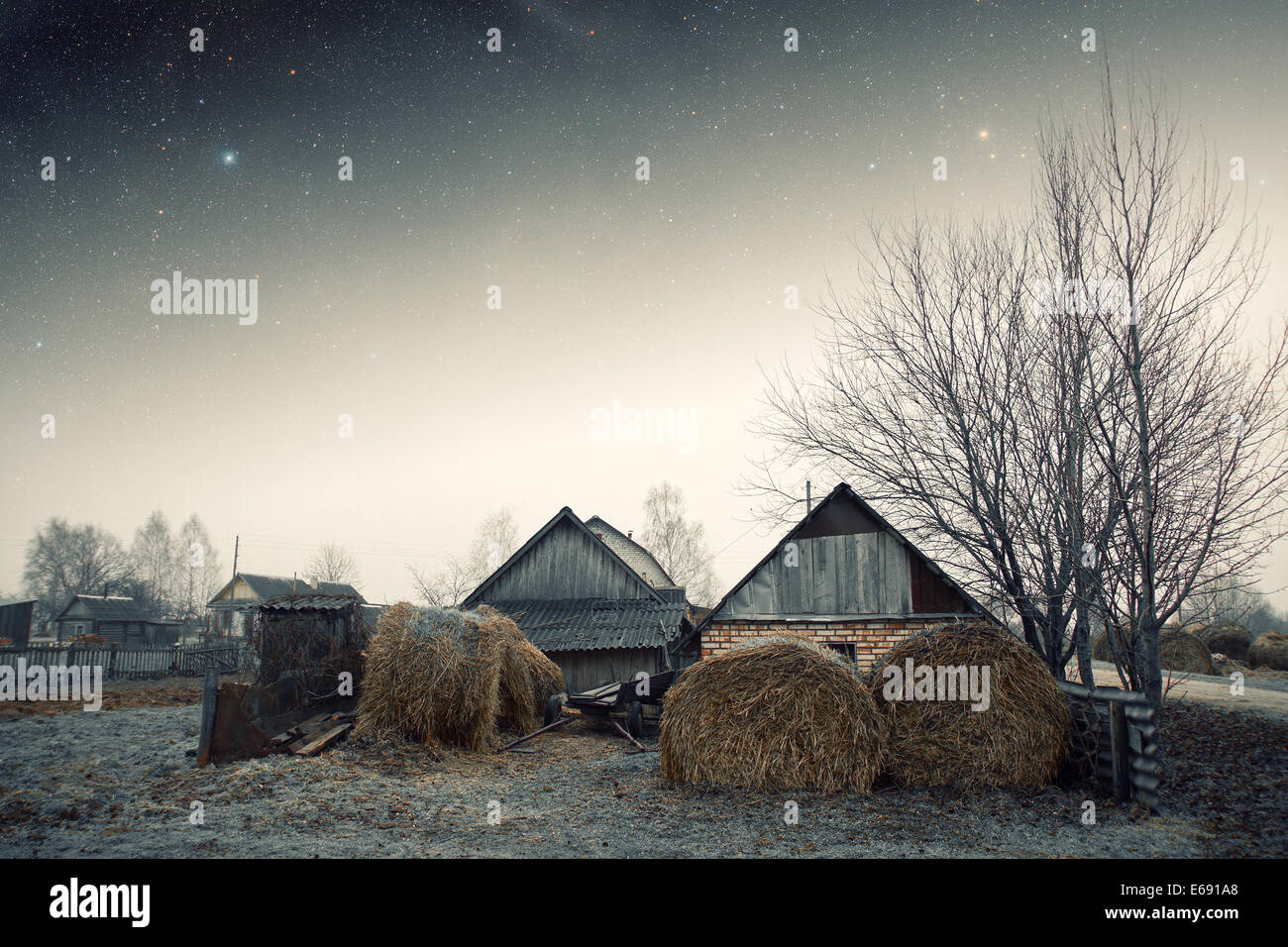 country house at night. Elements of this image furnished by NASA Stock ...