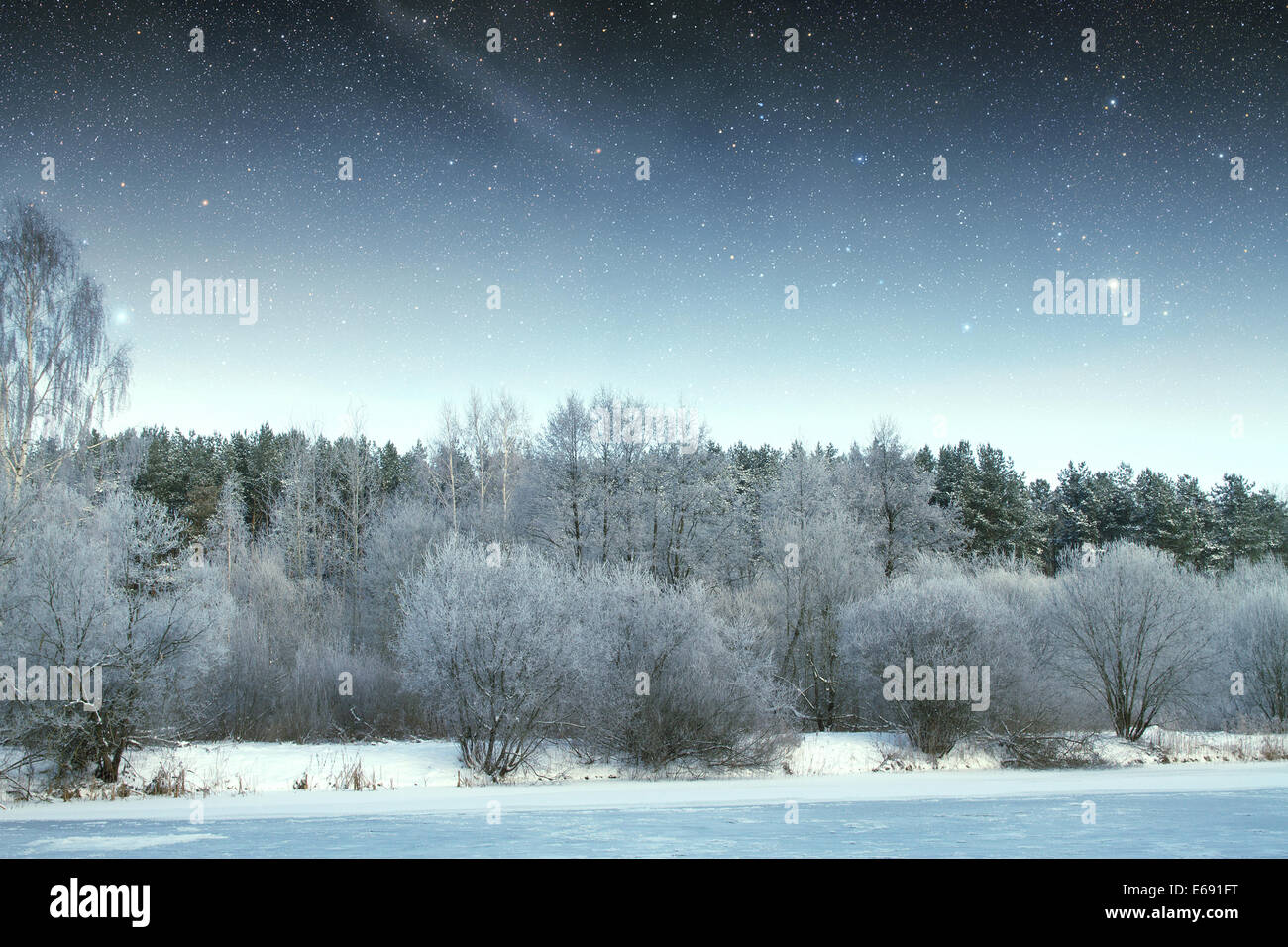 winter river at night. Elements of this image furnished by NASA Stock ...