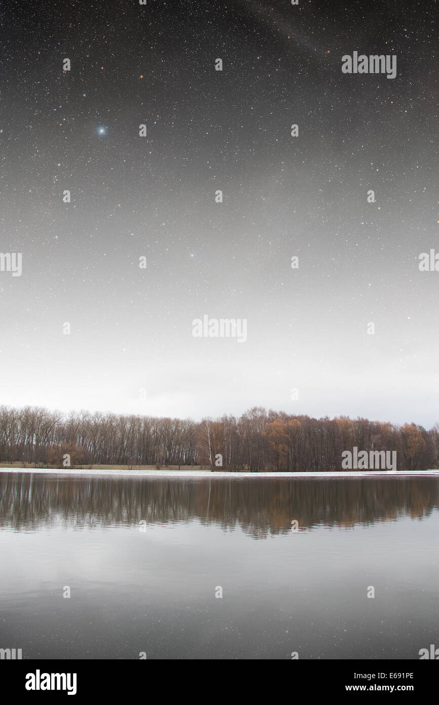 landscape at night. Elements of this image furnished by NASA Stock ...