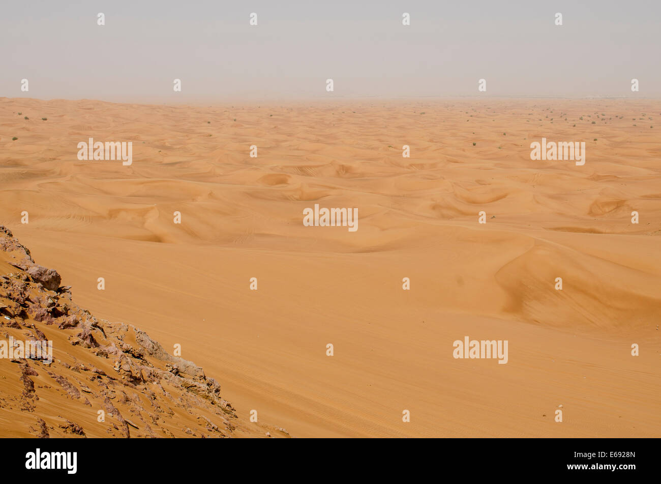 Sand dunes in desert outside Dubai and Al Ain, United Arab Emirates ...