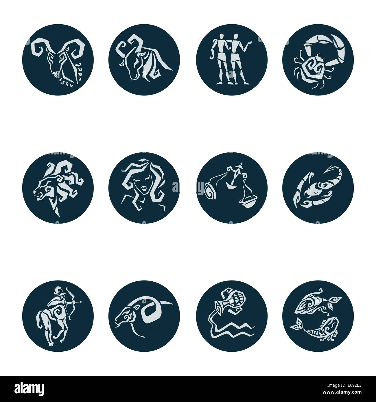 Horoscope Zodiac Star signs, vector set Stock Photo - Alamy