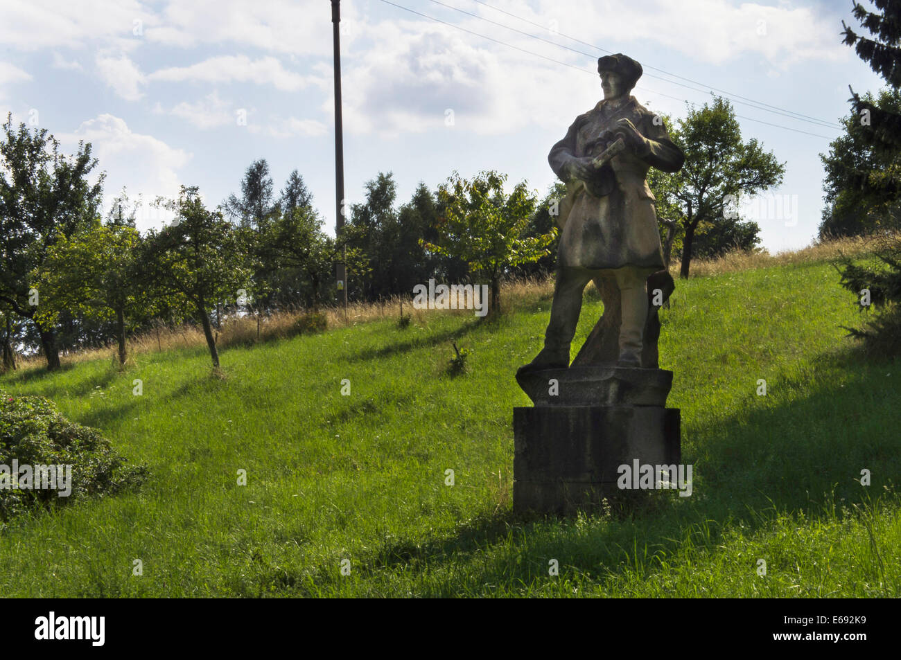 Statue of Otakar Jaros, Czech officer in the Czechoslovak forces in the ...