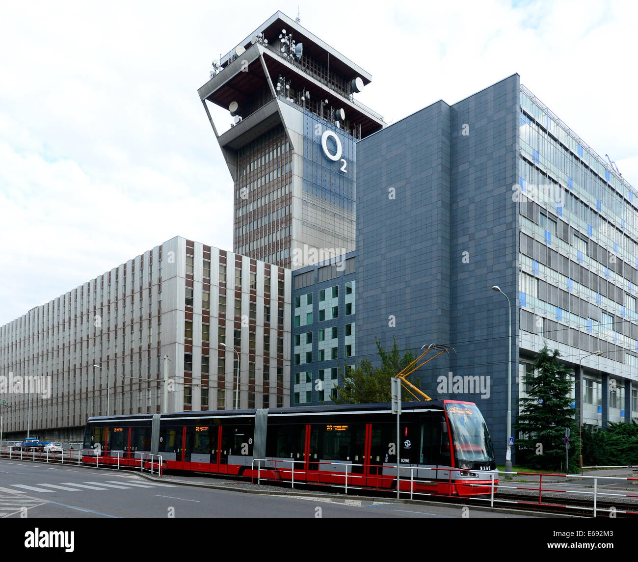 Prague, Czech headquarters of Operator O2 in Olsanska Street in Zizkov ...