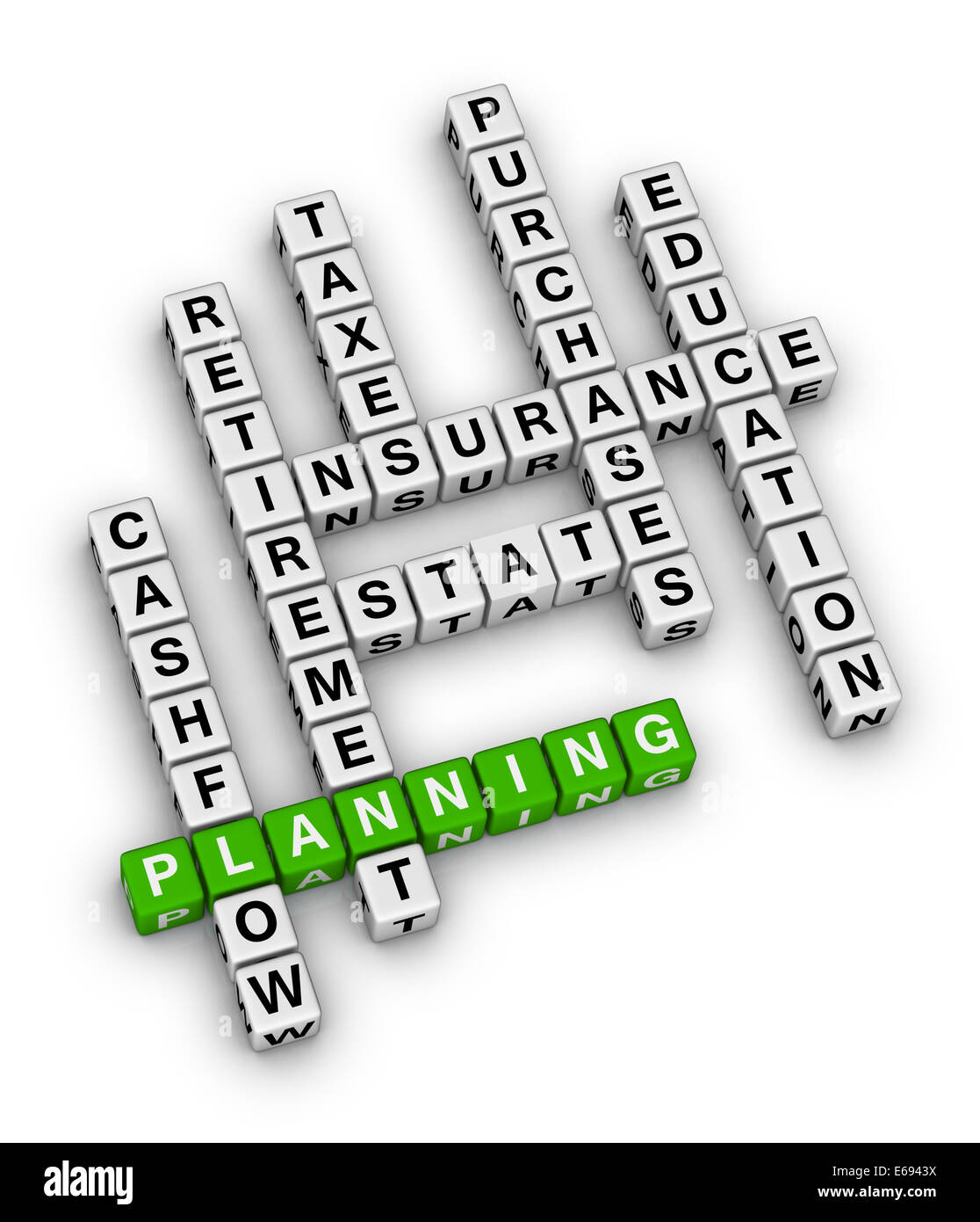 personal financial planning crossword puzzle Stock Photo - Alamy
