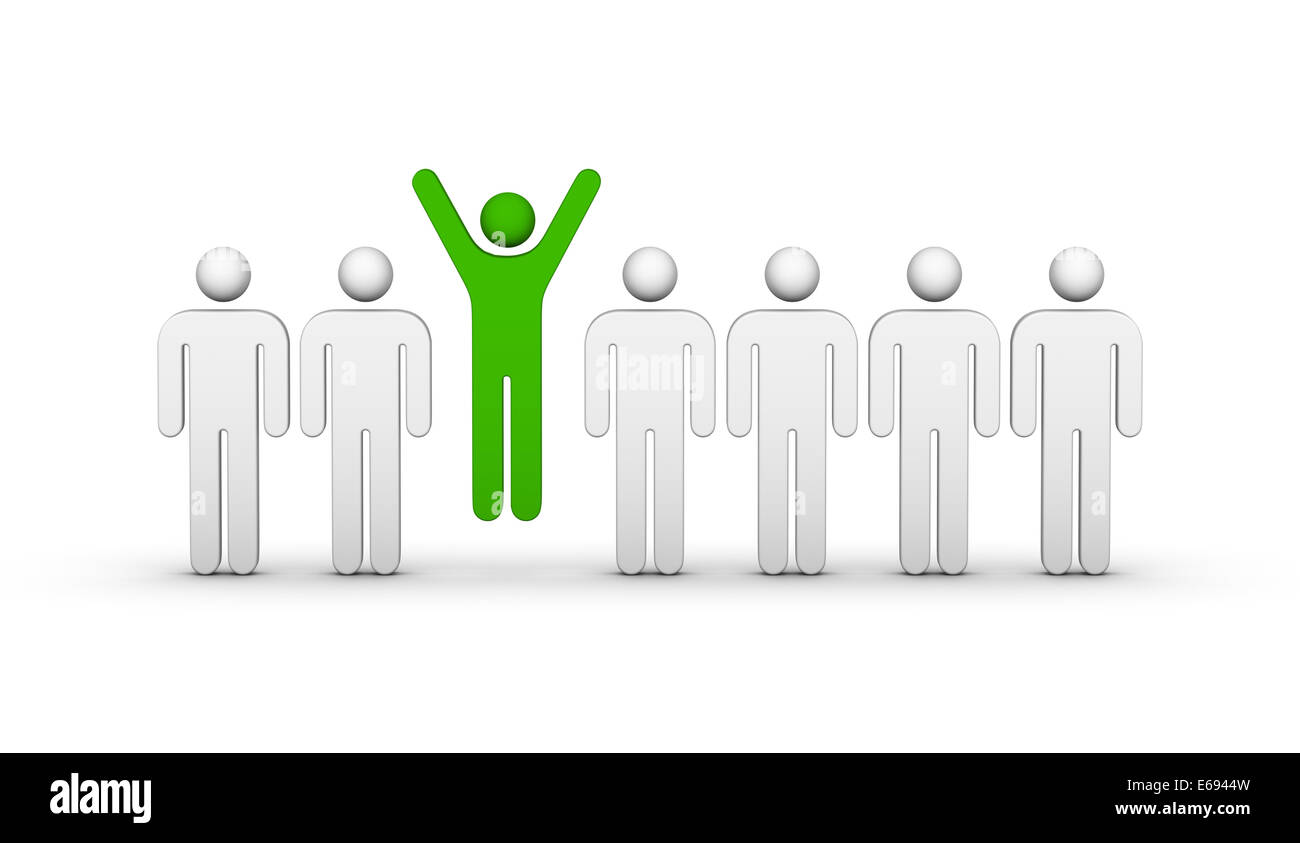 one of crowd (winning or different concept Stock Photo - Alamy