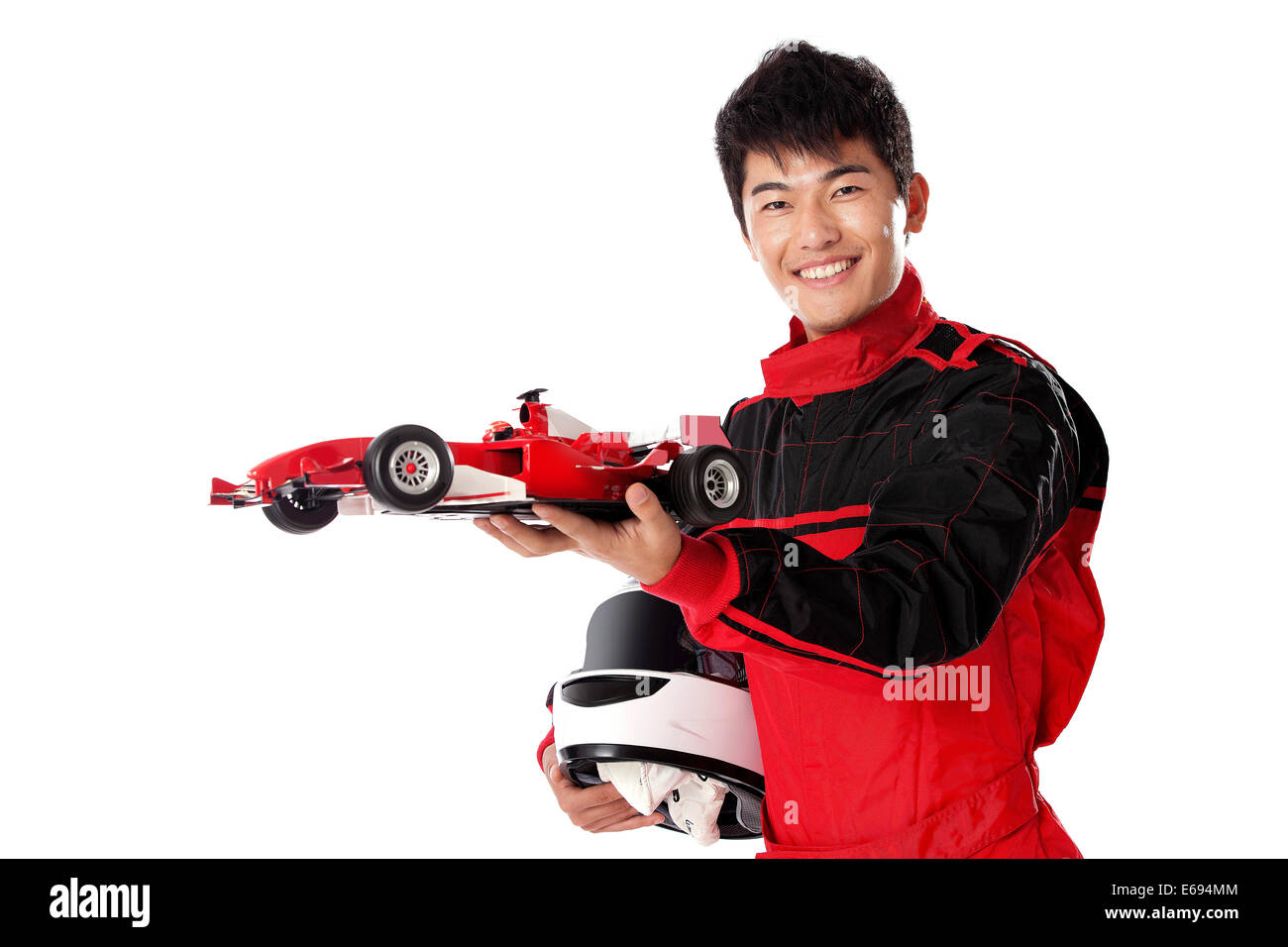 Race car driver holding helmet hi-res stock photography and images - Alamy