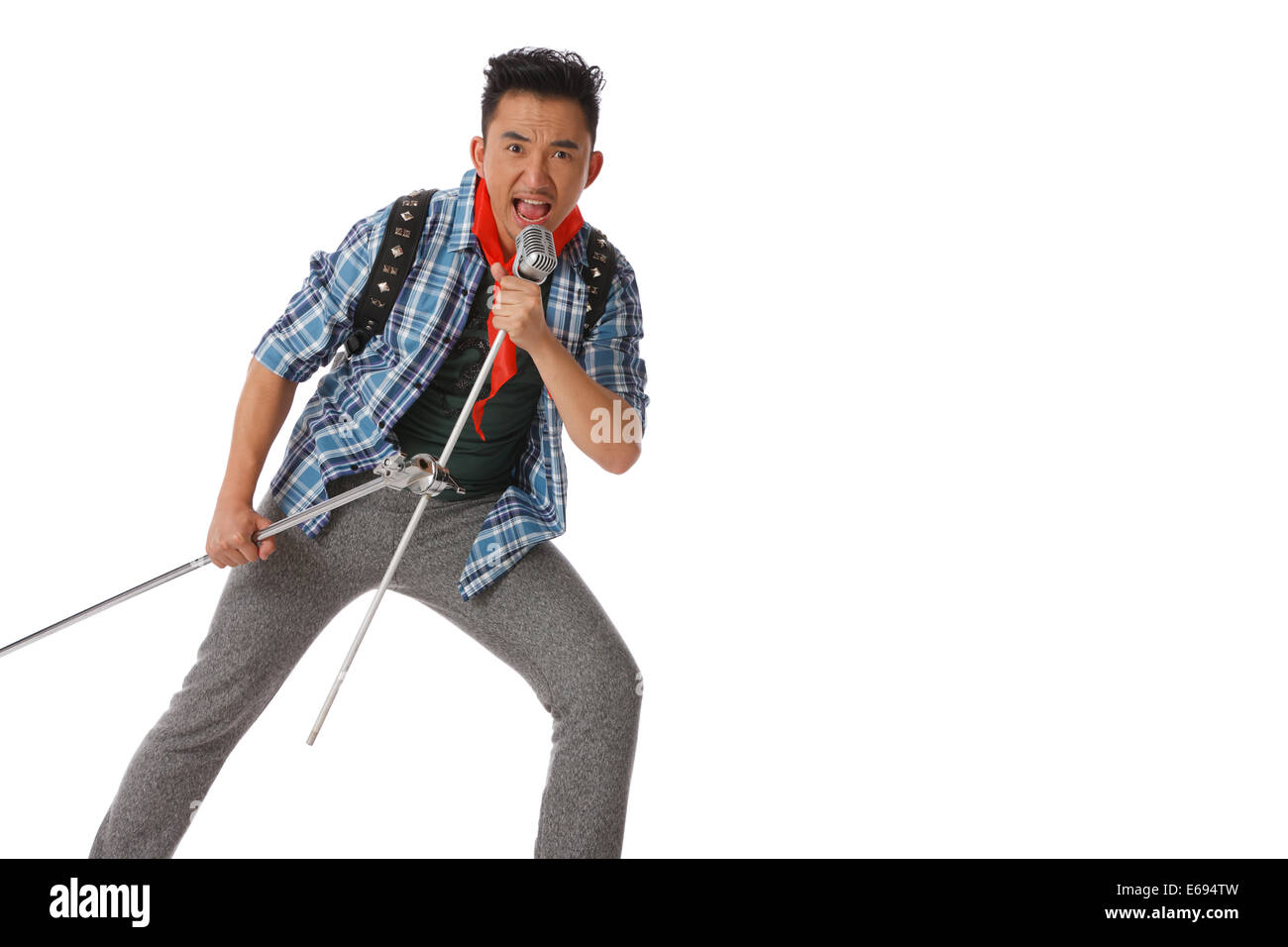 Young men singing Cut Out Stock Images & Pictures - Alamy