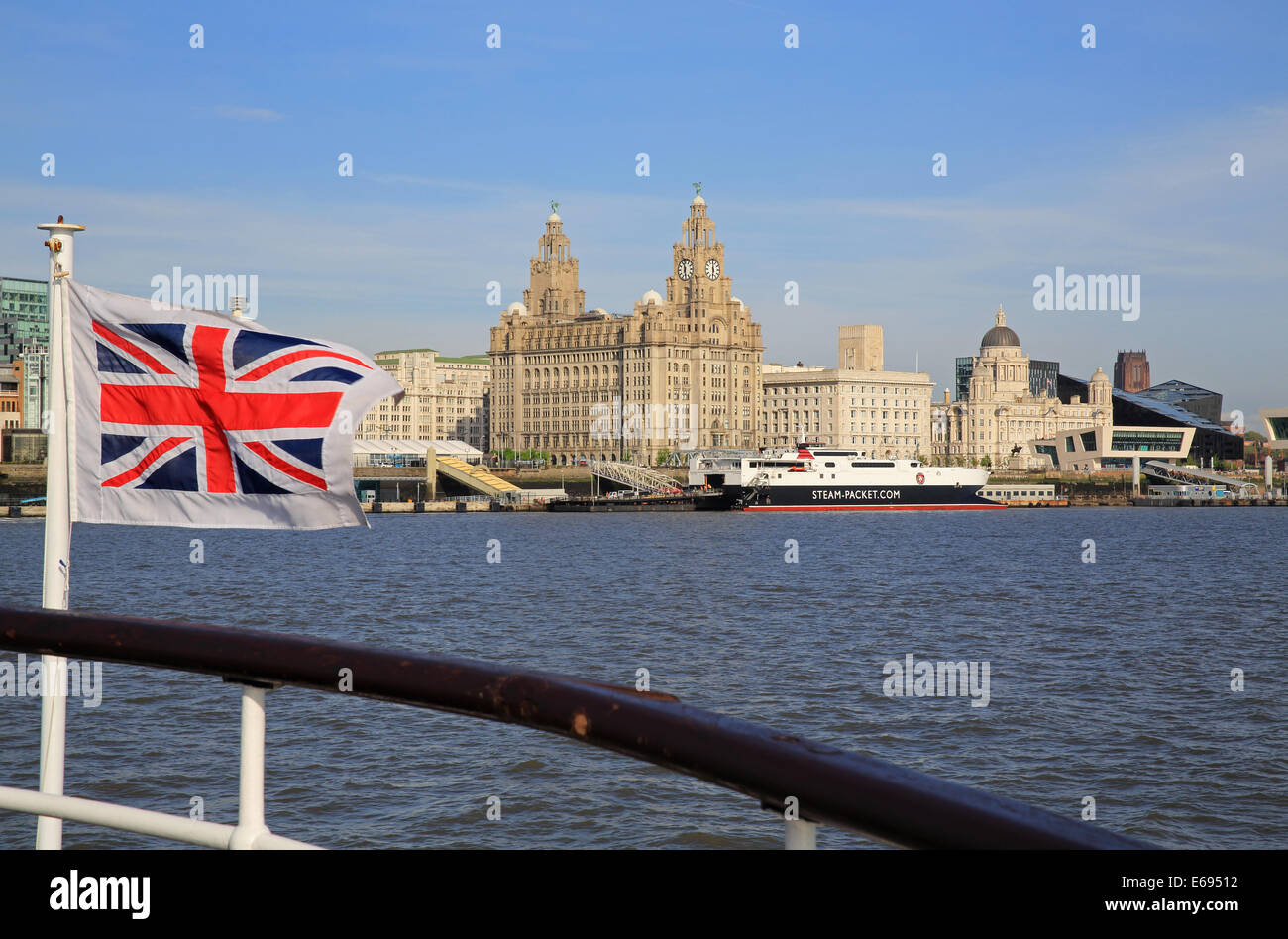 The view of Liverpool's famous waterfront and the Three Graces from the ...