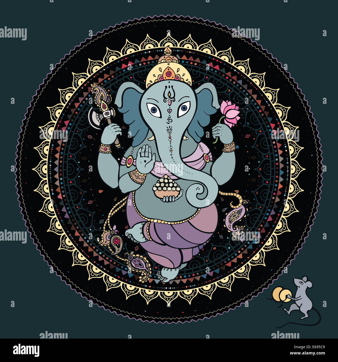Ganesha Hand drawn illustration Stock Photo - Alamy