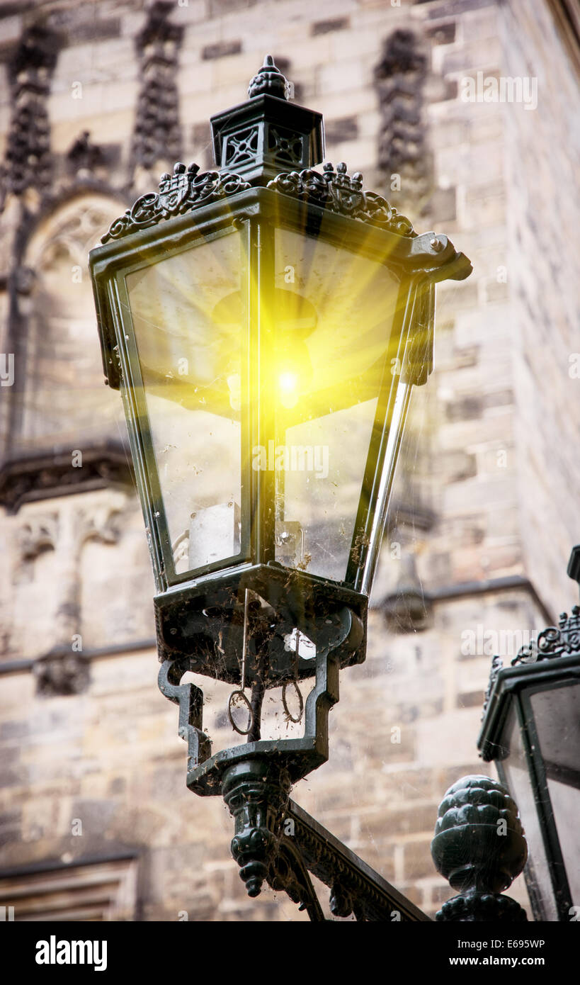 Old streetlamp lights in the center of Prague Stock Photo - Alamy