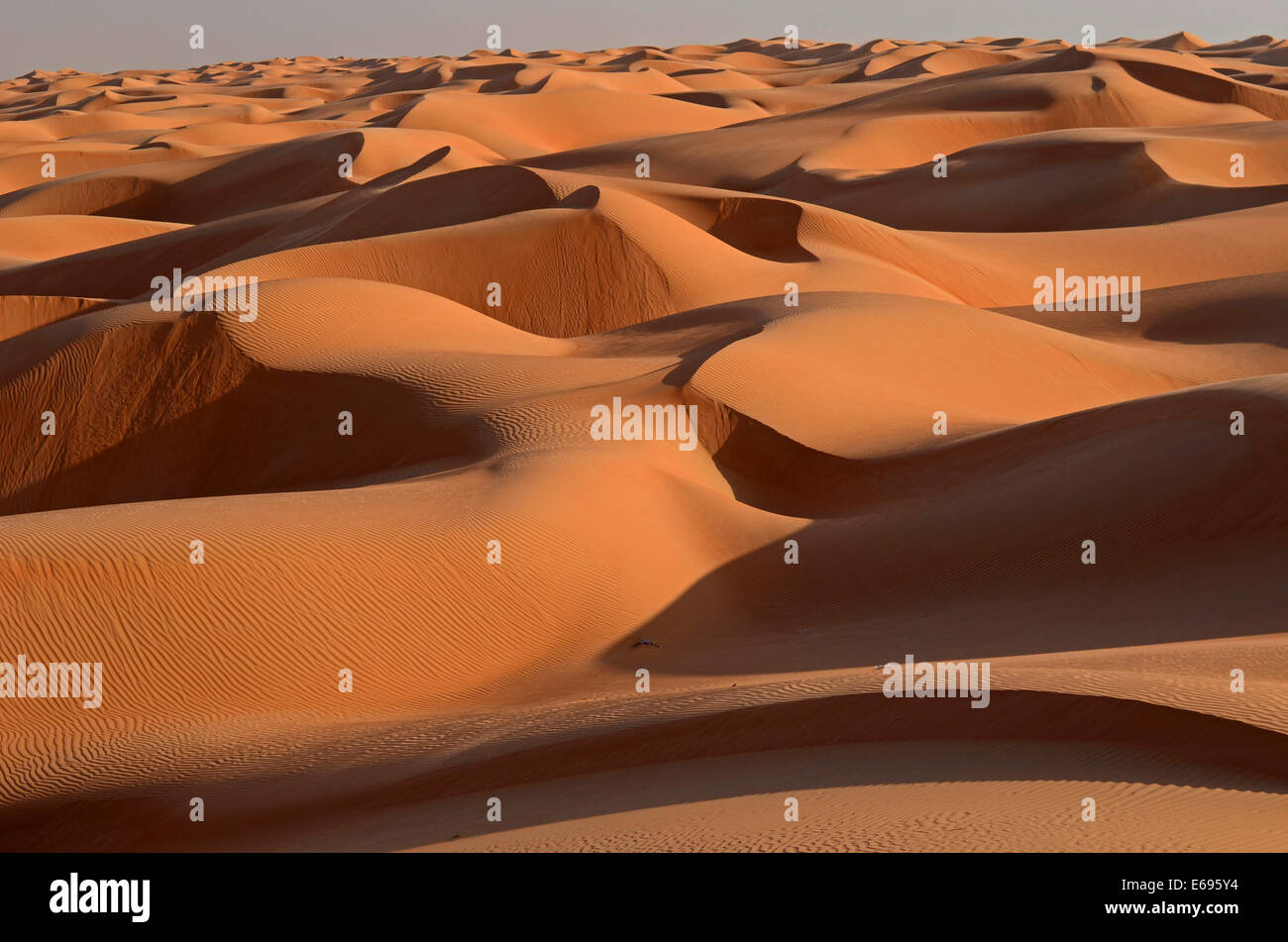 The sand dunes of the Wahiba Sands desert, also known as Ramlat al ...