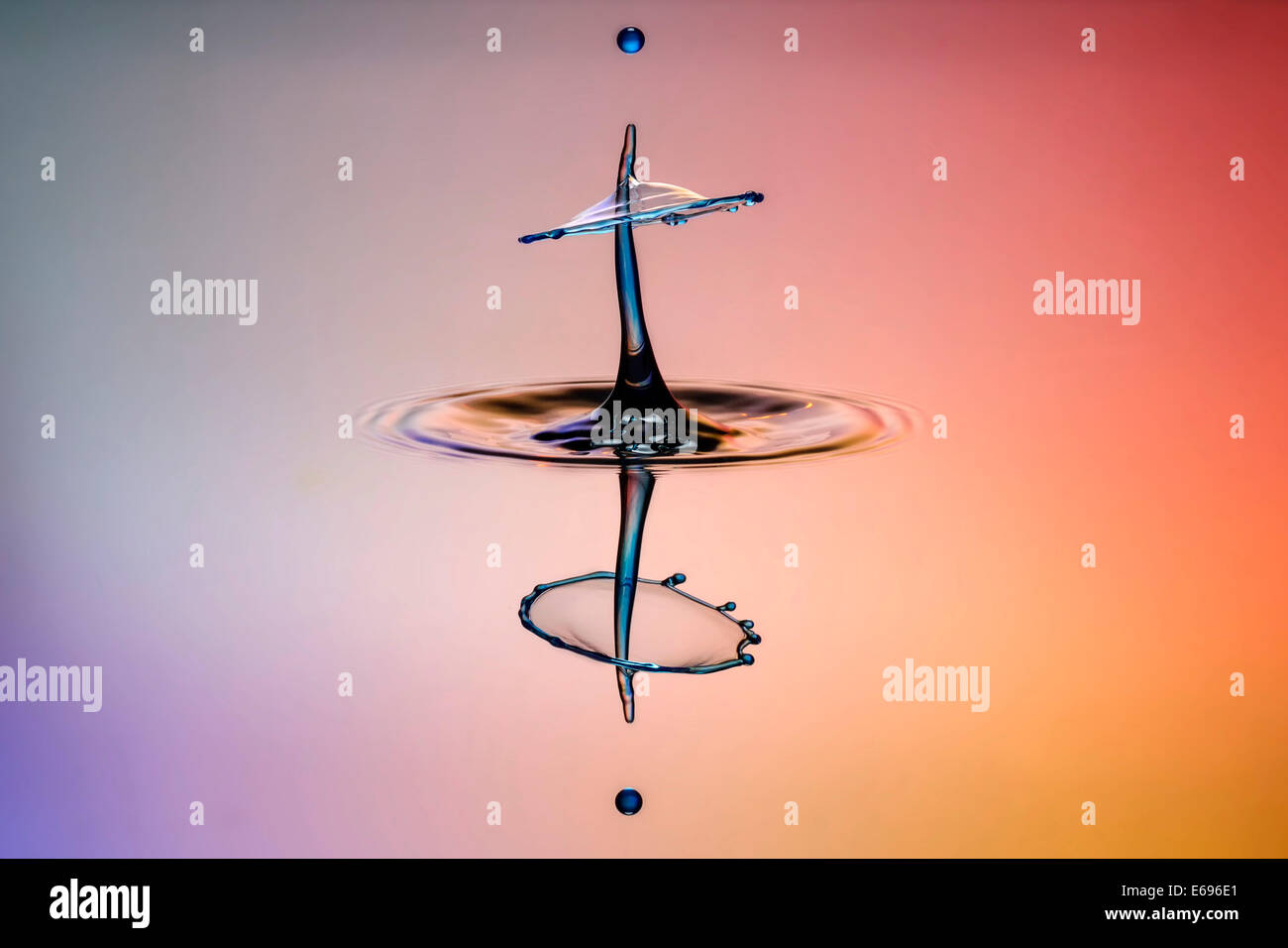 Three drops collide, the first forms a column, the second produces the ...