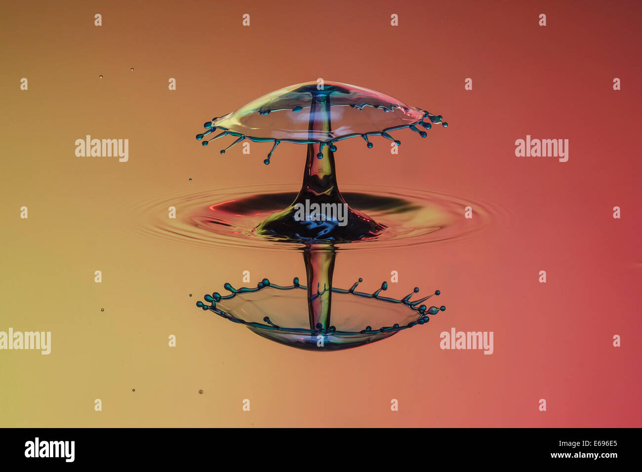 Three drops collide, the first forms a column, the second produces the ...