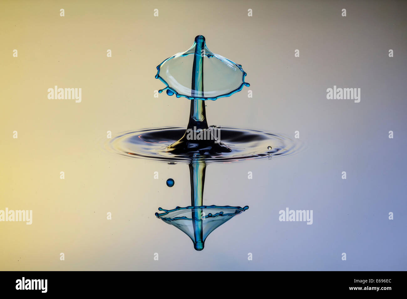 Three drops collide, the first forms a column, the second produces the ...