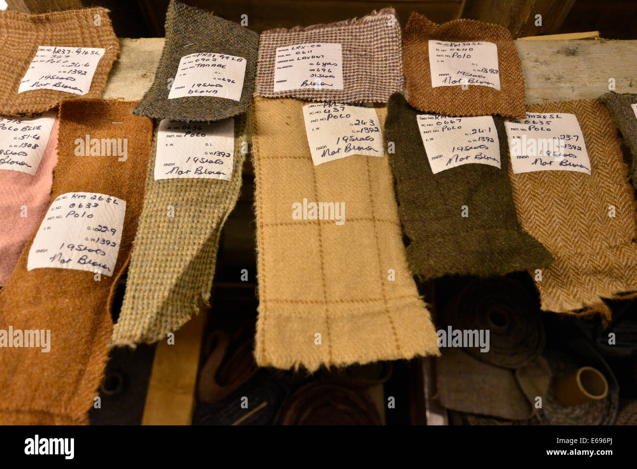 Harris Tweed, samples and colour patterns in the Loom Centre Stock ...