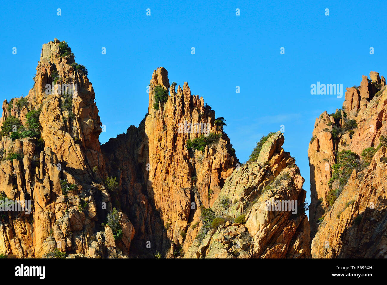 Weathered sandstone cliffs, Calanques de Piana, Corsica, France Stock ...